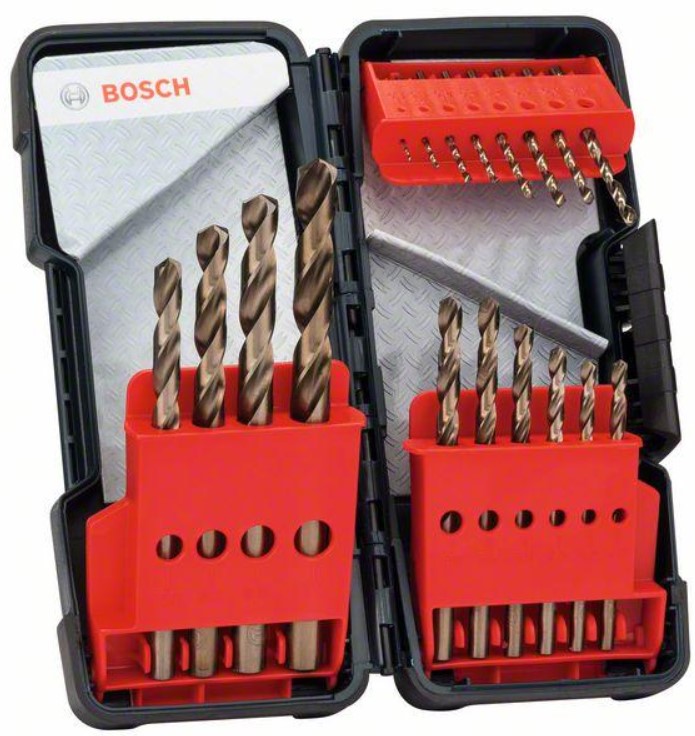 BOSCH ชุดดอกสว่าน ดอกสว่านเจาะเหล็ก ดอกสว่านเจาะโลหะ DIN 338 HSS-CO 18 ...