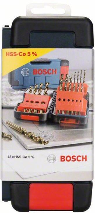 BOSCH ชุดดอกสว่าน ดอกสว่านเจาะเหล็ก ดอกสว่านเจาะโลหะ DIN 338 HSS-CO 18 ...